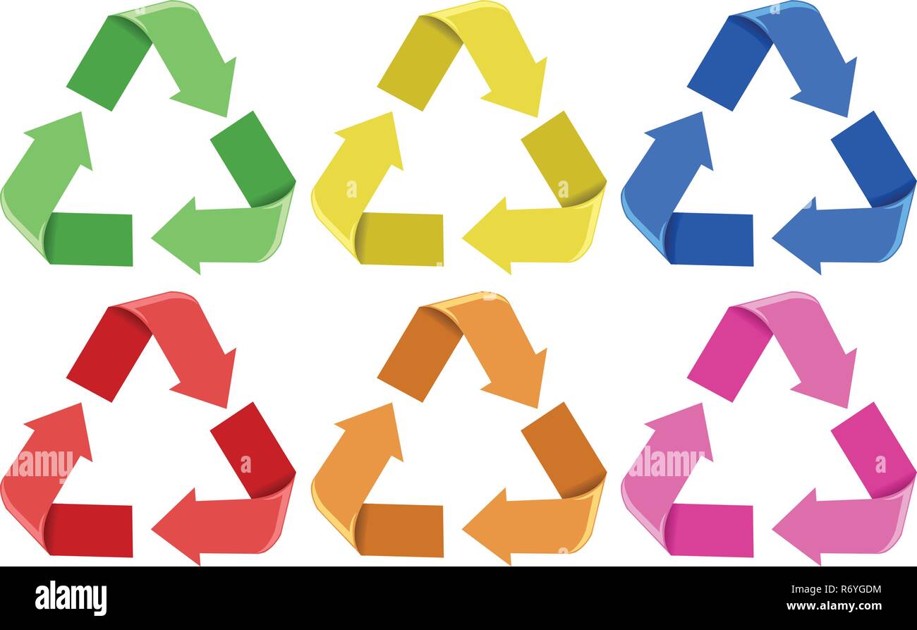 Set of colorful recycle icons illustration Stock Vector Image & Art - Alamy