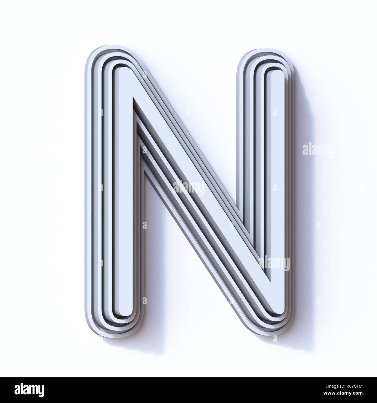 Three steps font letter N 3D Stock Photo - Alamy