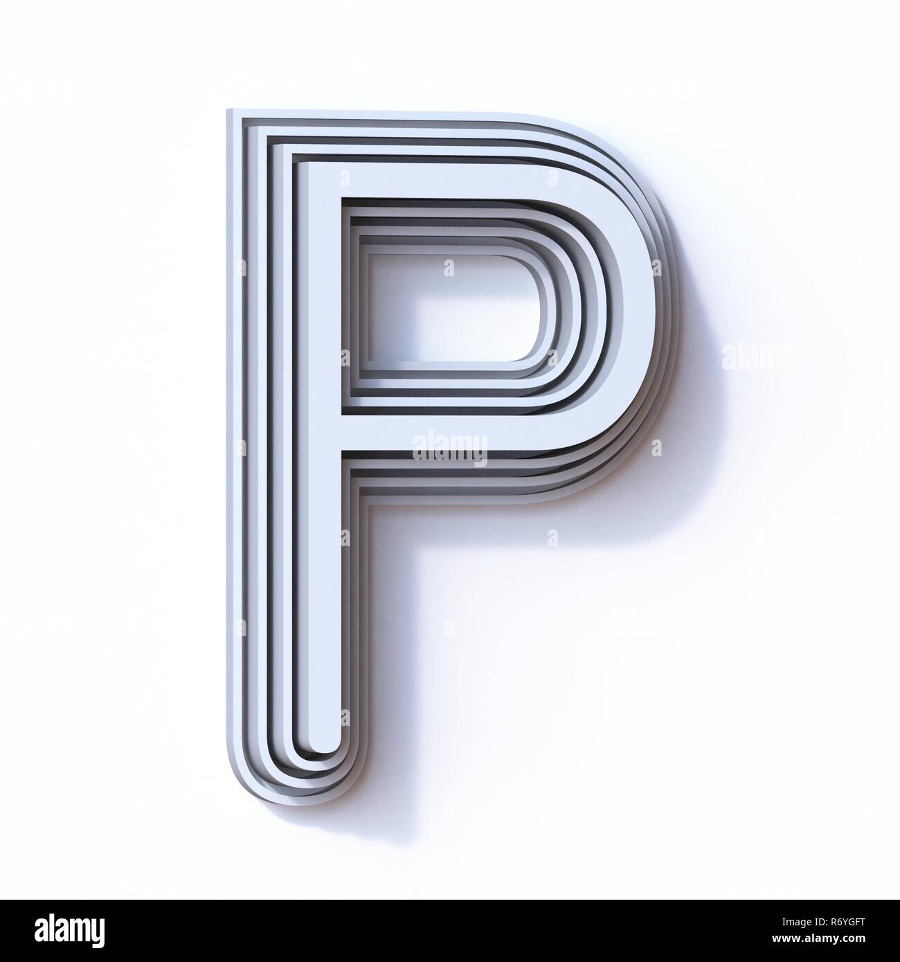 Three steps font letter P 3D Stock Photo - Alamy