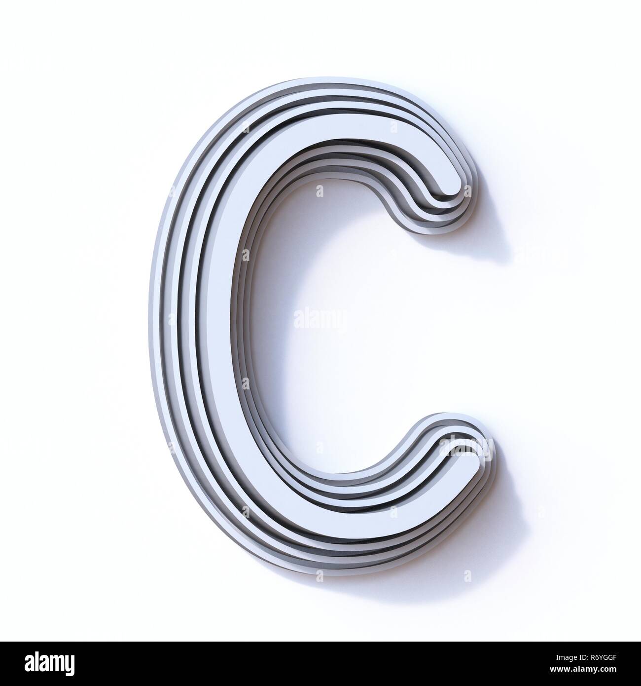Three steps font letter C 3D Stock Photo - Alamy
