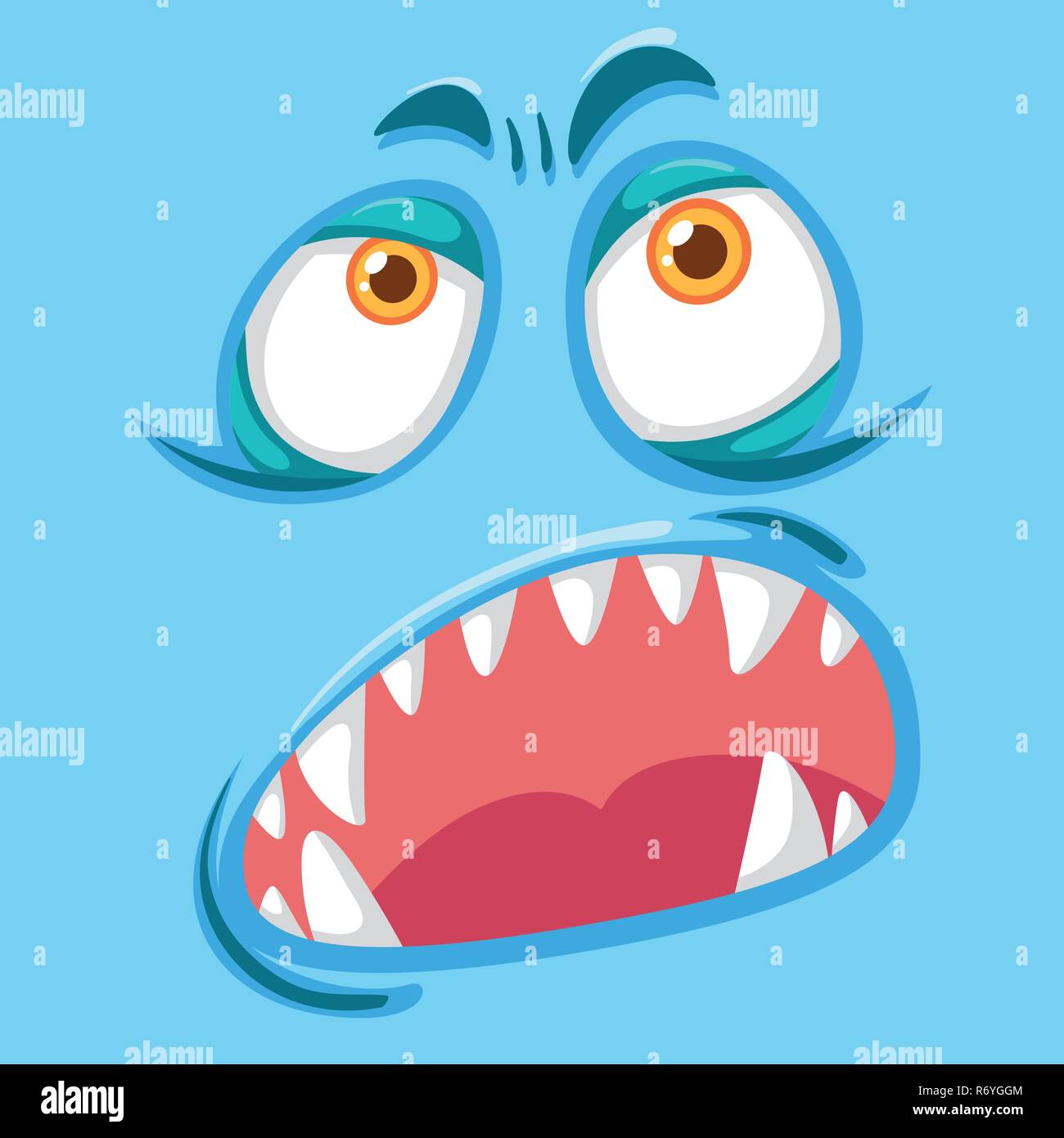 A blue monster face illustration Stock Vector Image & Art - Alamy