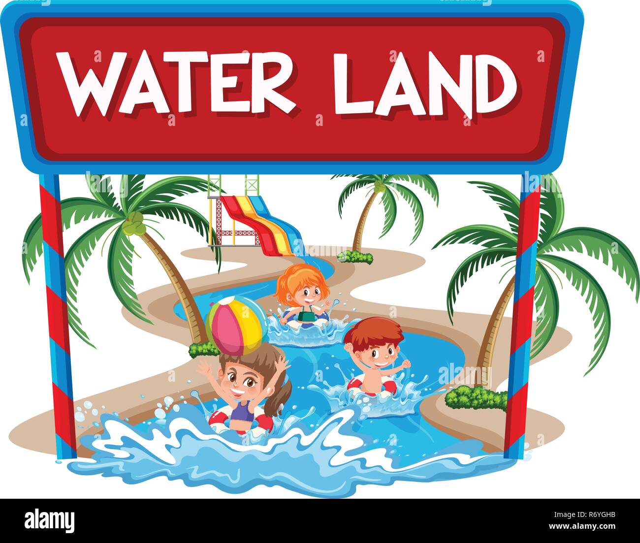 Children splash in water Stock Vector Images - Alamy