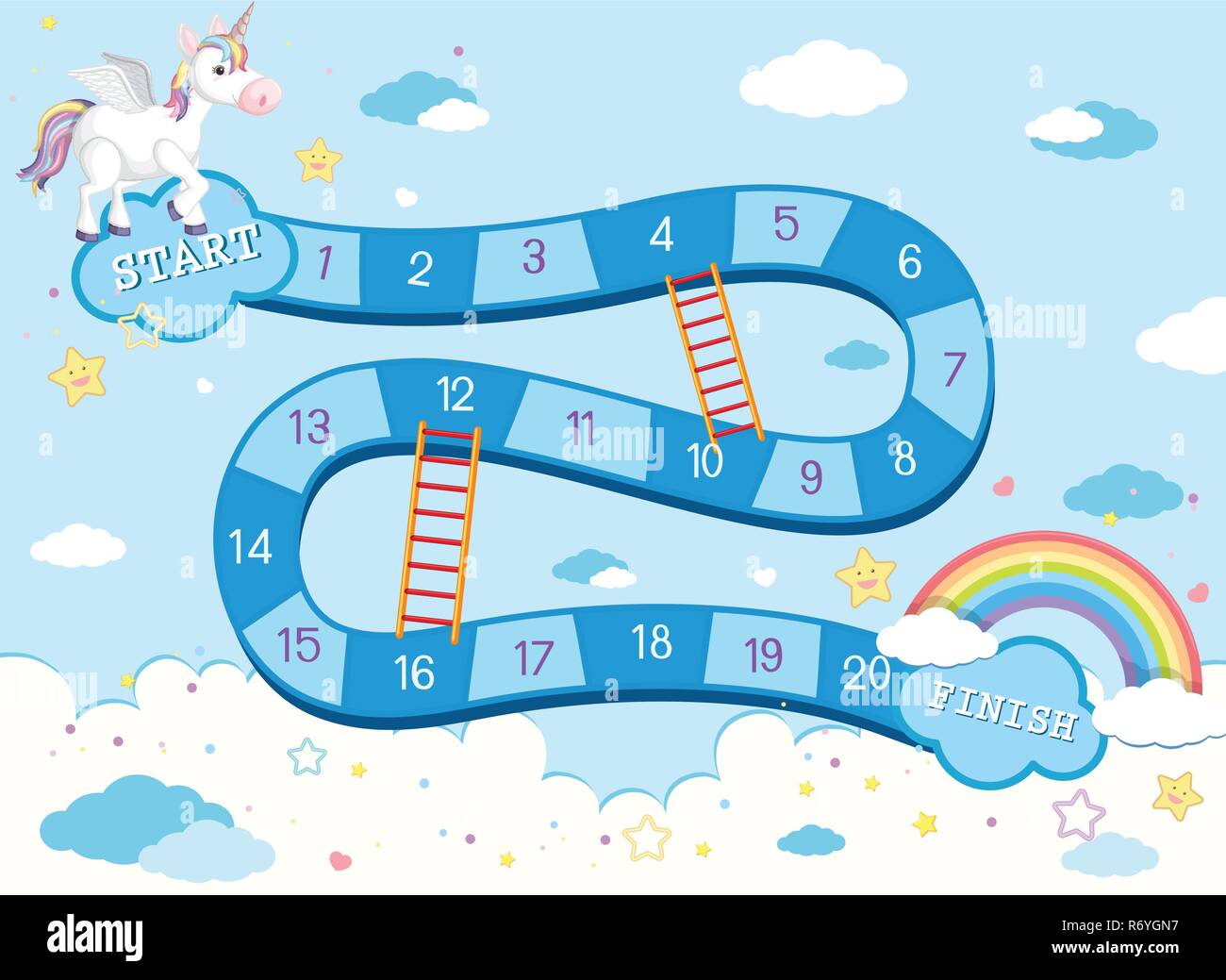 Unicorn board game template illustration Stock Vector Image & Art - Alamy