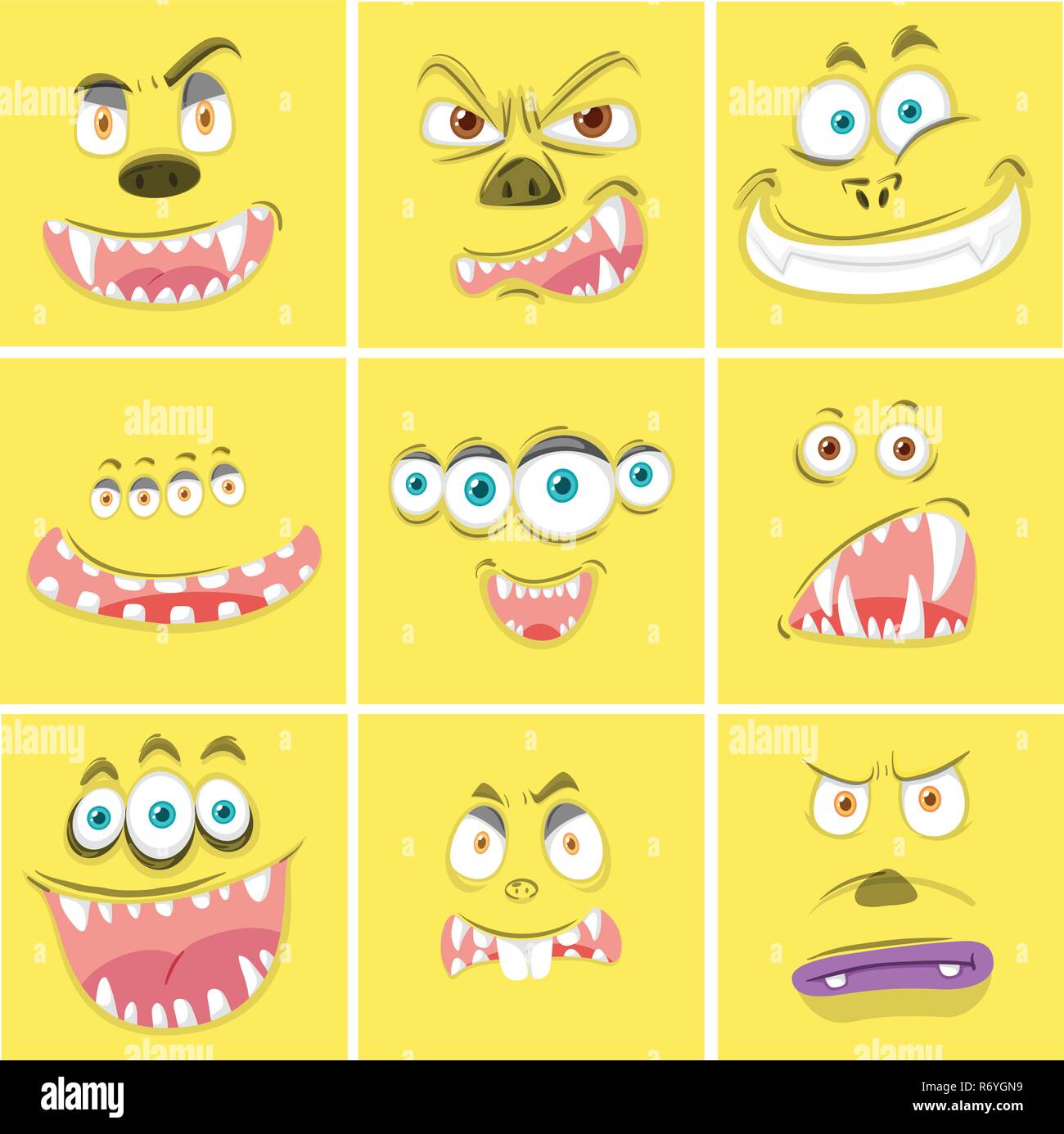 Monster faces hi-res stock photography and images - Alamy