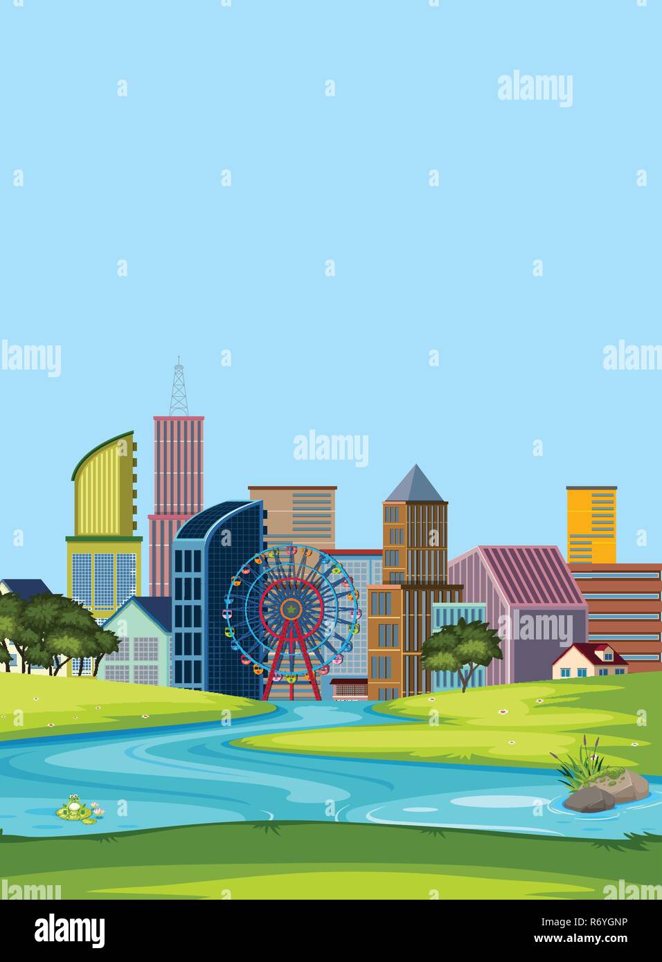 Skyline view from river Stock Vector Images - Alamy