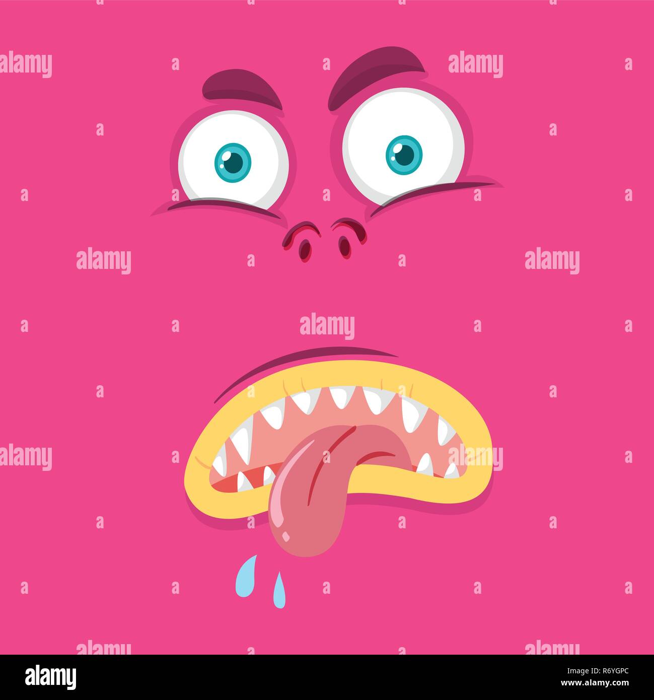 Pink monster facial expression illustration Stock Vector Image & Art ...