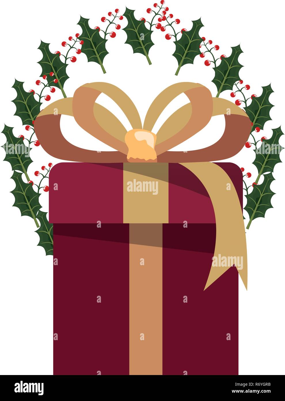 christmas gift box floral decoration vector illustration Stock Vector ...