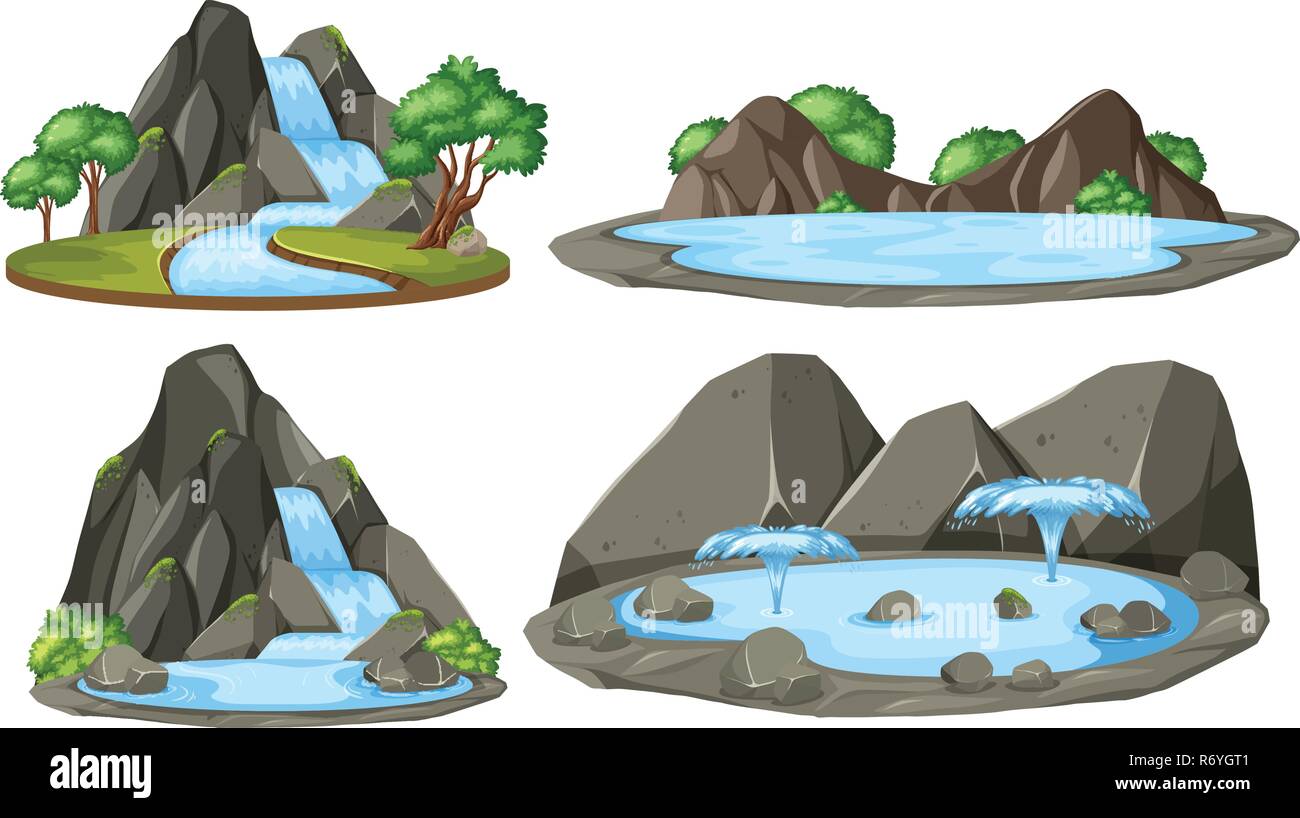 Isolated water pond on white background illustration Stock Vector Image ...