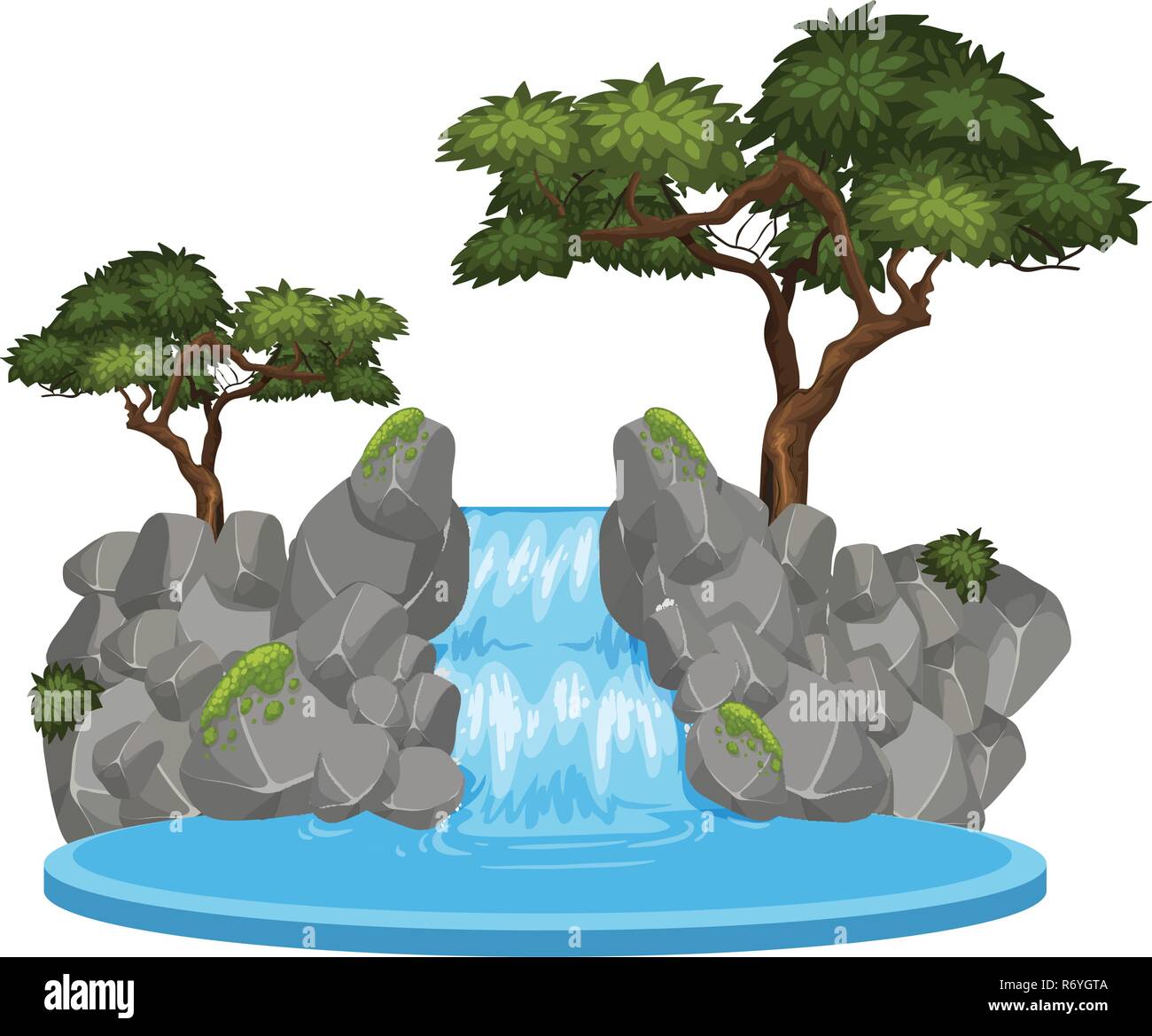 Isolated waterfall on white background illustration Stock Vector Image ...