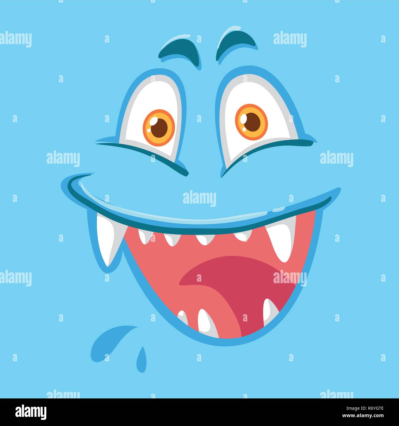 Blue monster facial expression illustration Stock Vector Image & Art ...