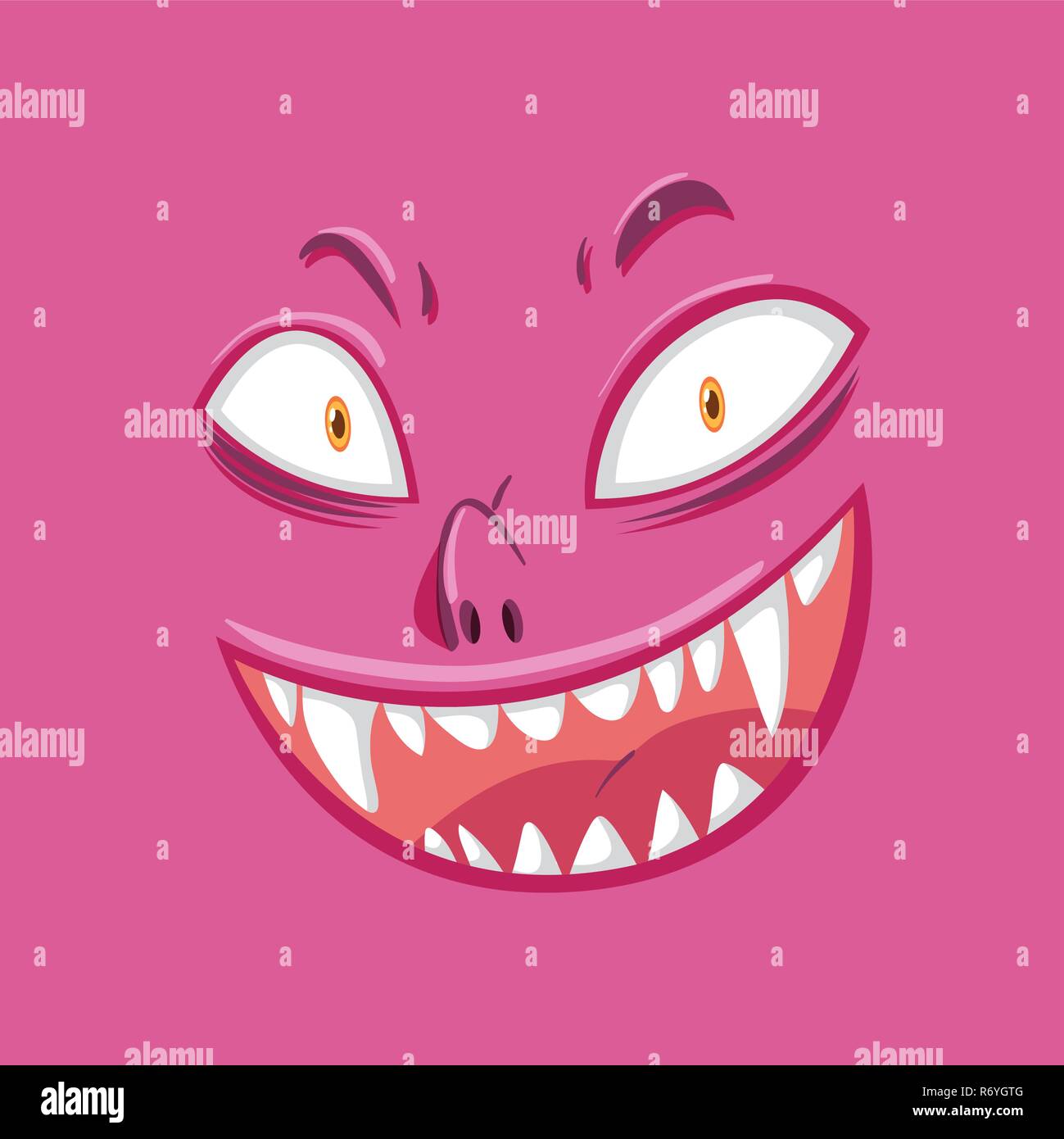 A scary monster face illustration Stock Vector Image & Art - Alamy