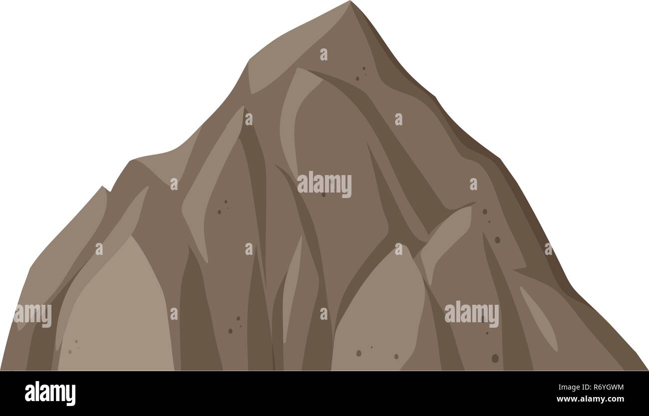 Isolated rock mountain on white background illustration Stock Vector ...