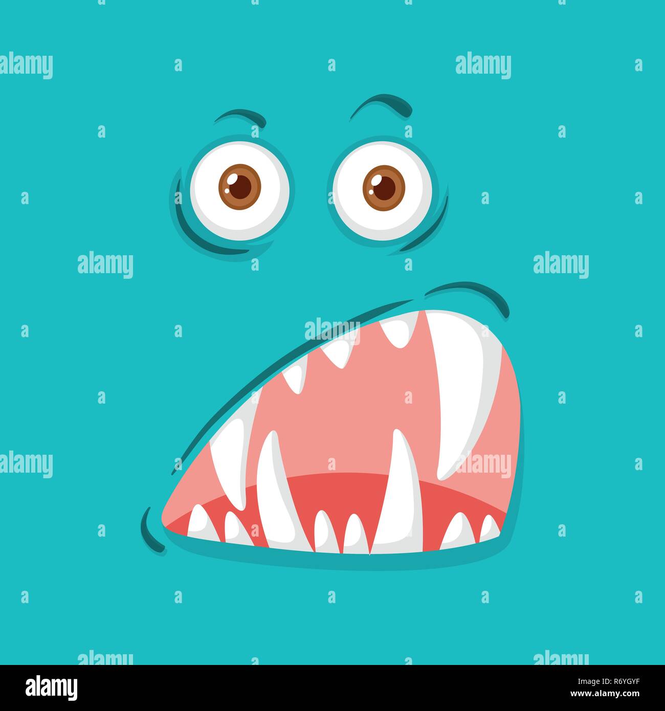 Scary monster facial expression illustration Stock Vector Image & Art ...