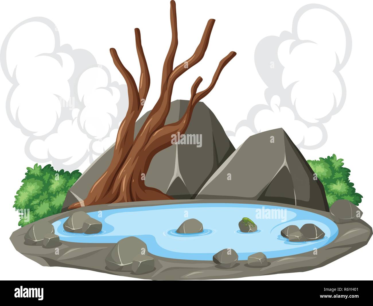 Isoalted hotspring on white background illustration Stock Vector Image ...