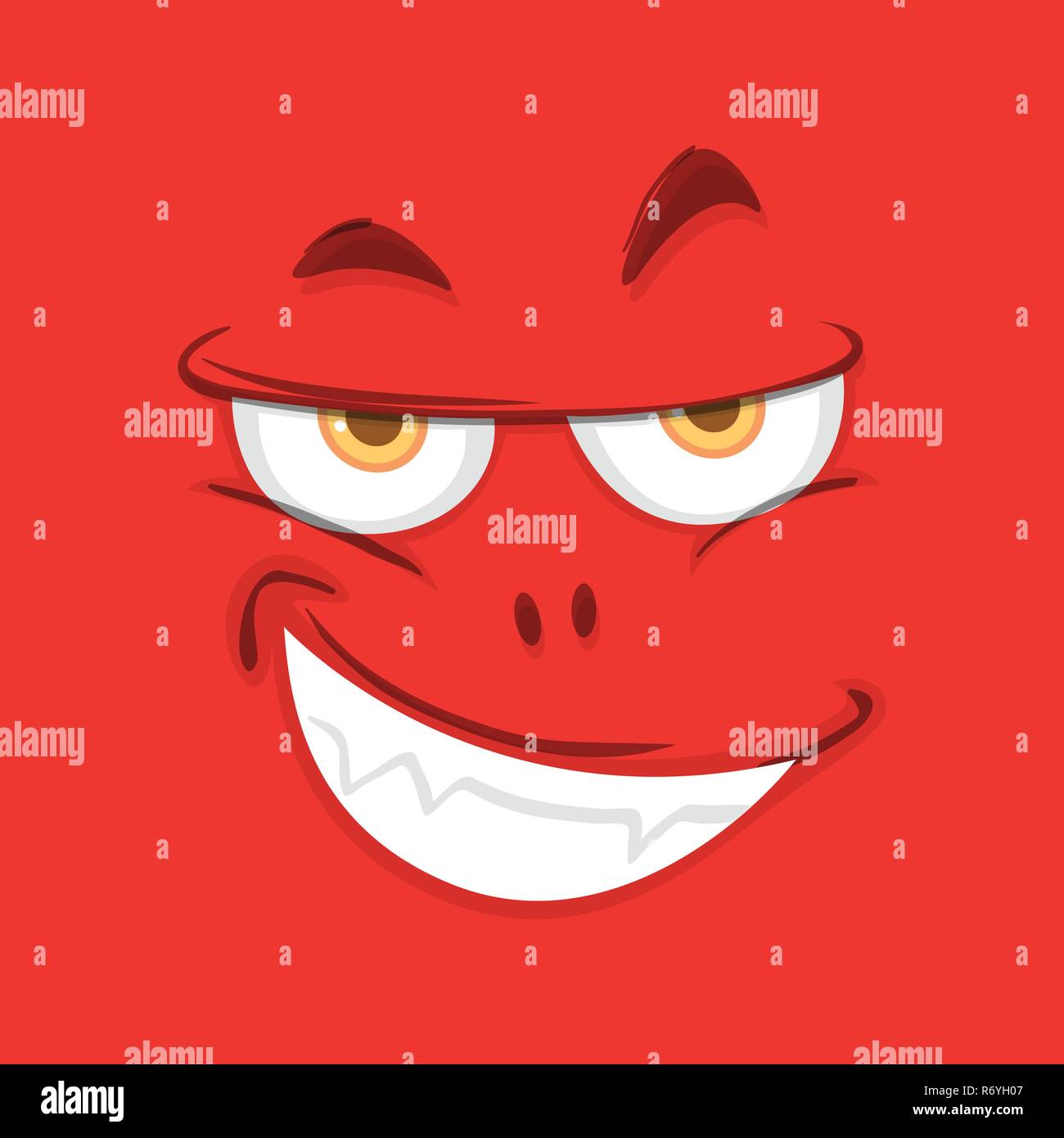 Red evil monster face illustration Stock Vector Image & Art - Alamy