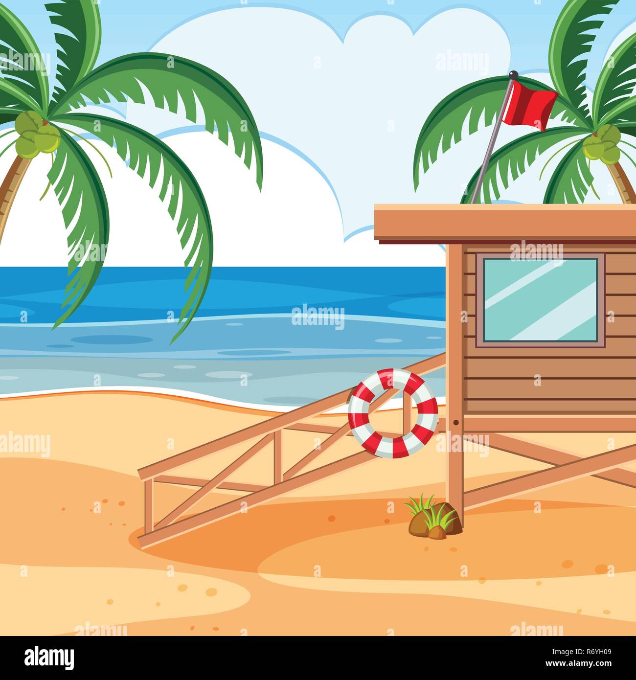A baywatch wooden beach tower illustration Stock Vector Image & Art - Alamy