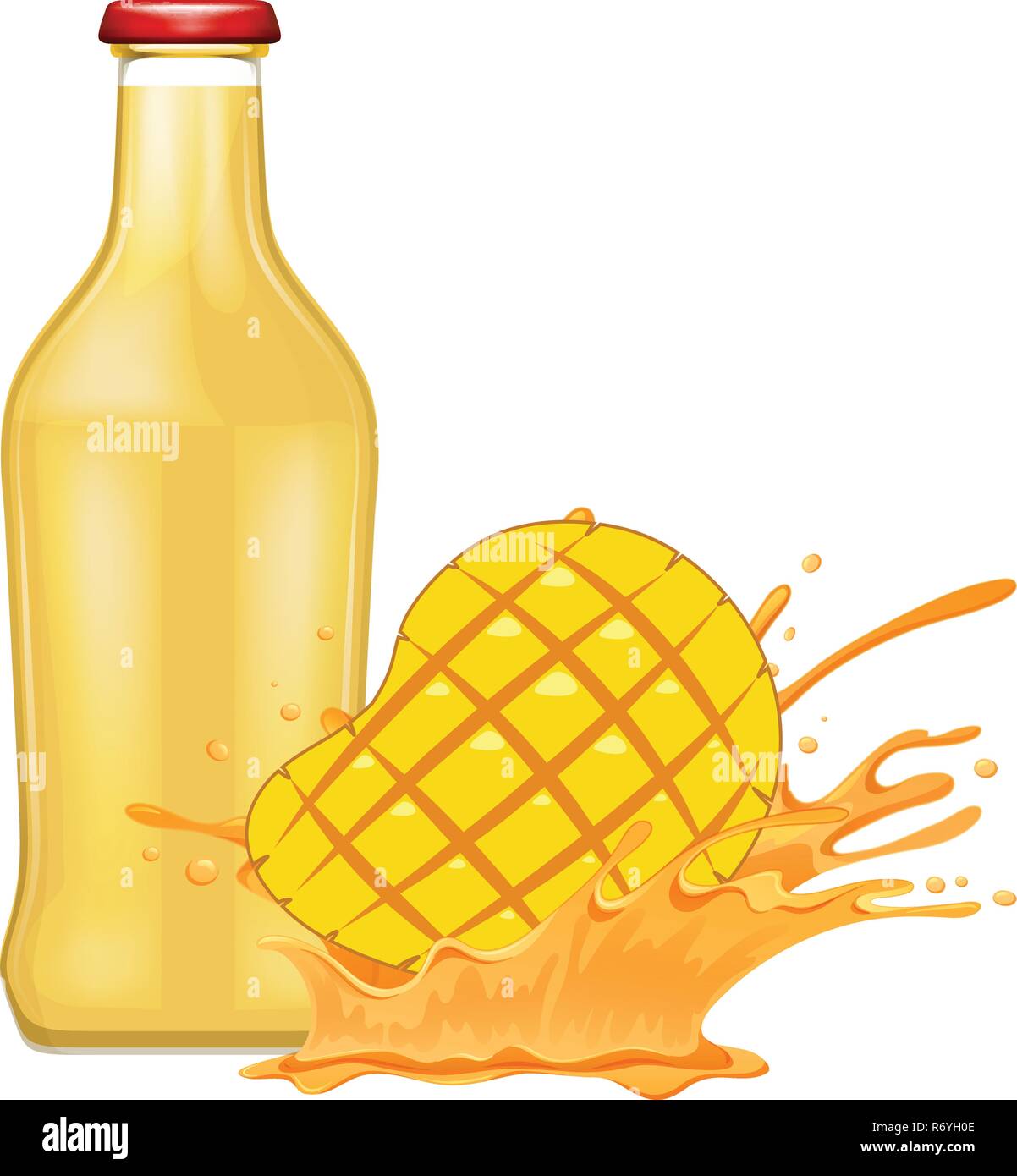 Fresh mango with juice illustration Stock Vector Image & Art - Alamy