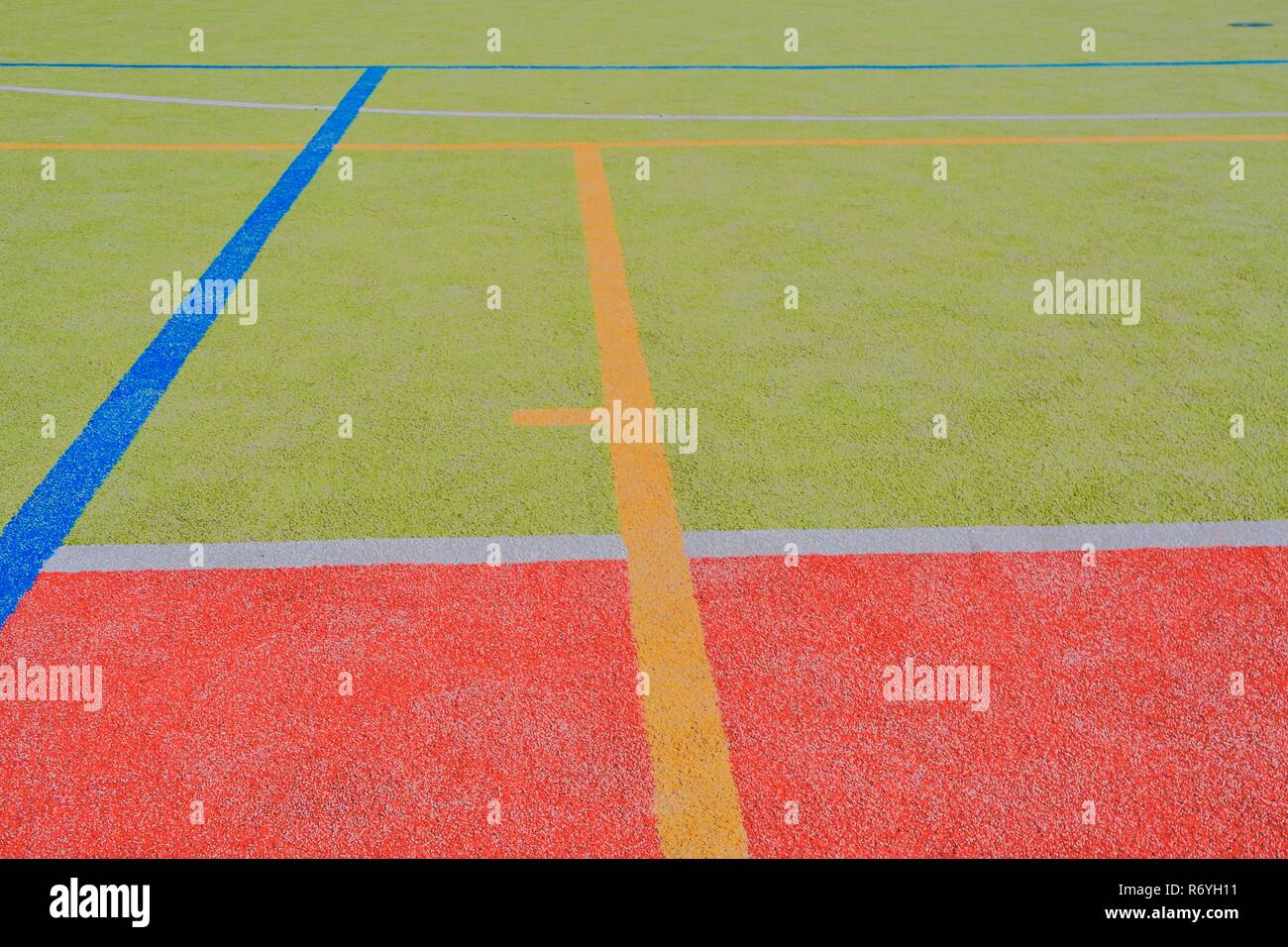 Lines on playing field. Copy space. Sport texture and background Stock ...