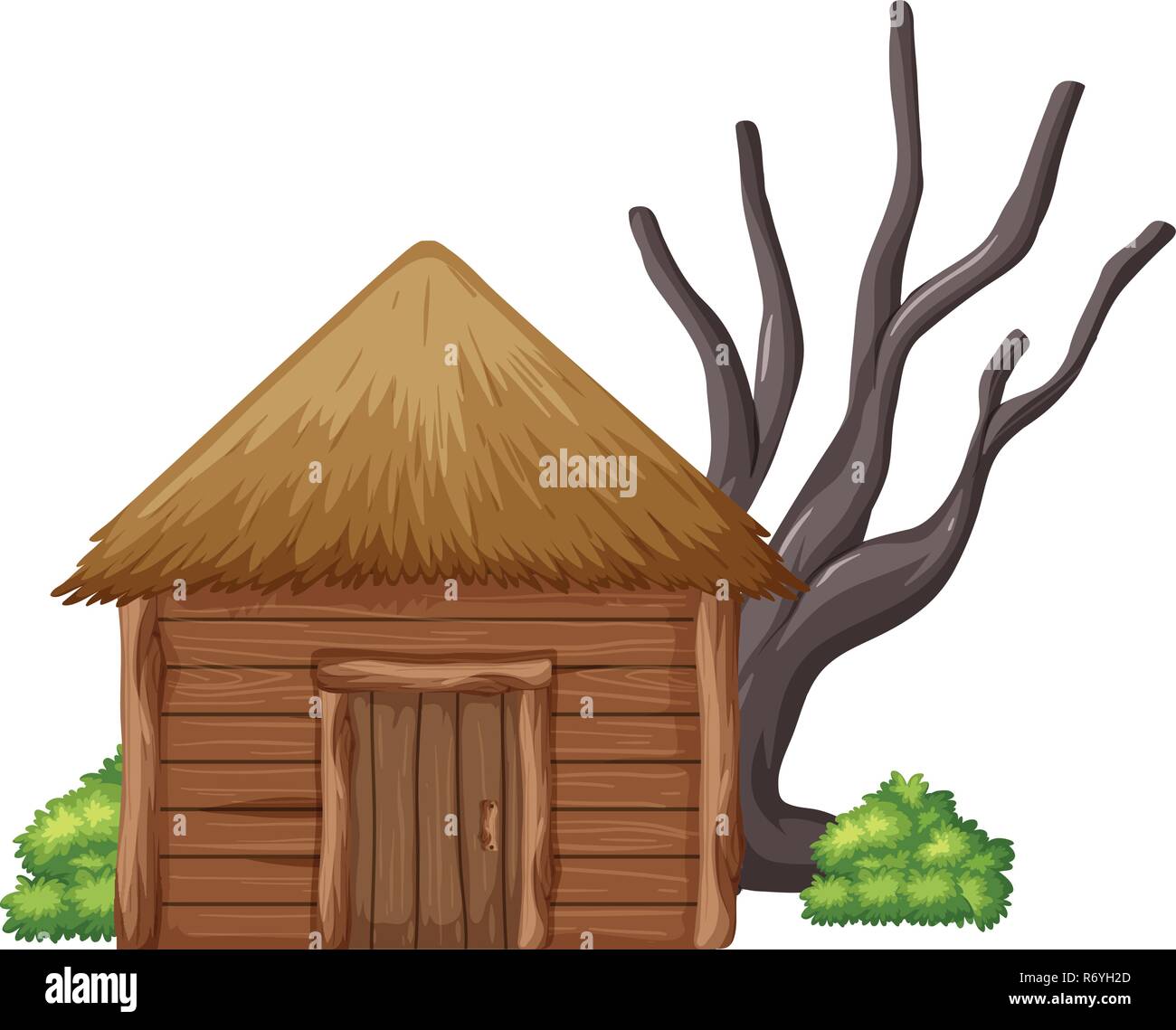 Isolated wooden hut on white background illustration Stock Vector Image ...