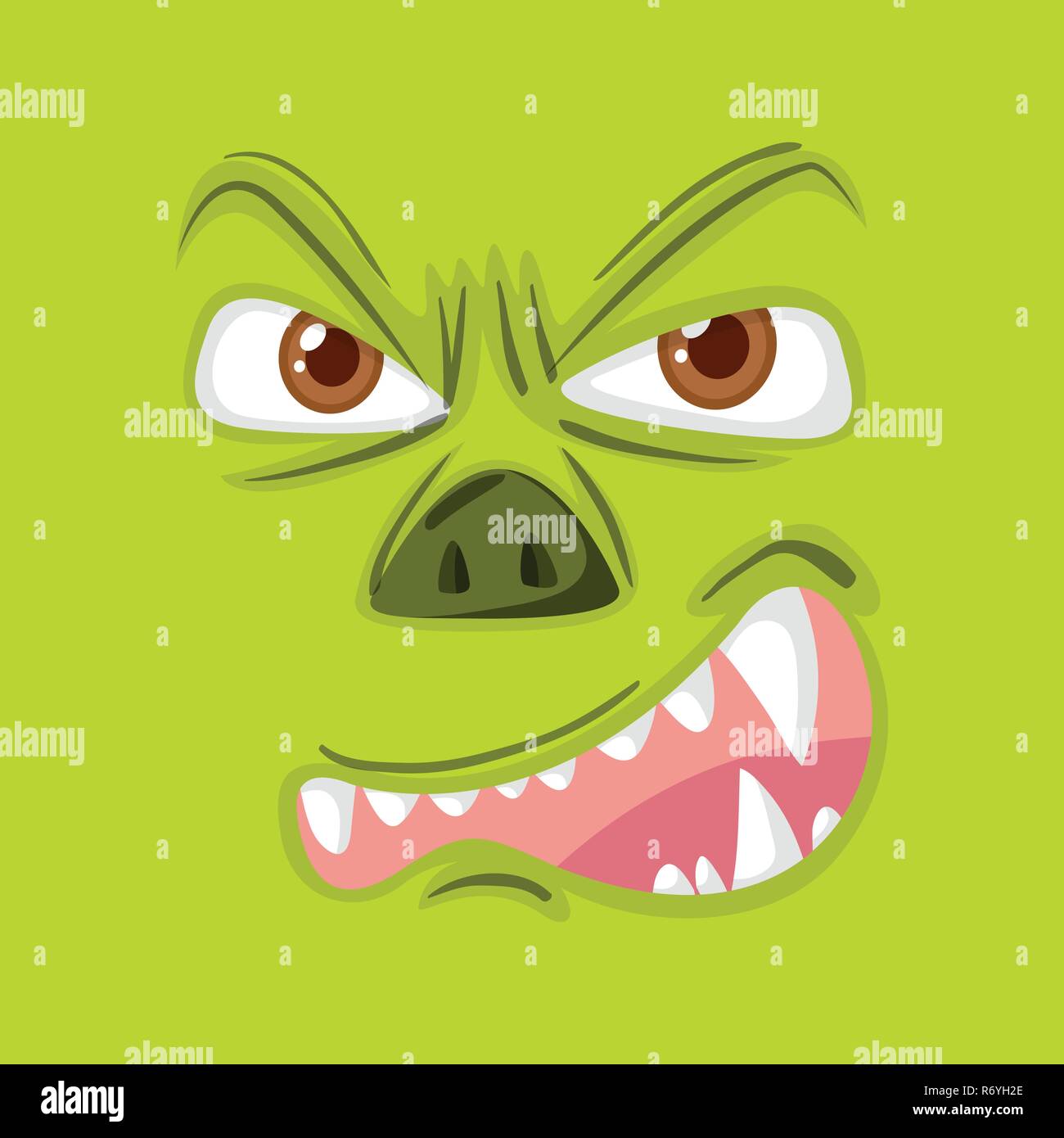 An evil monster face illustration Stock Vector Image & Art - Alamy