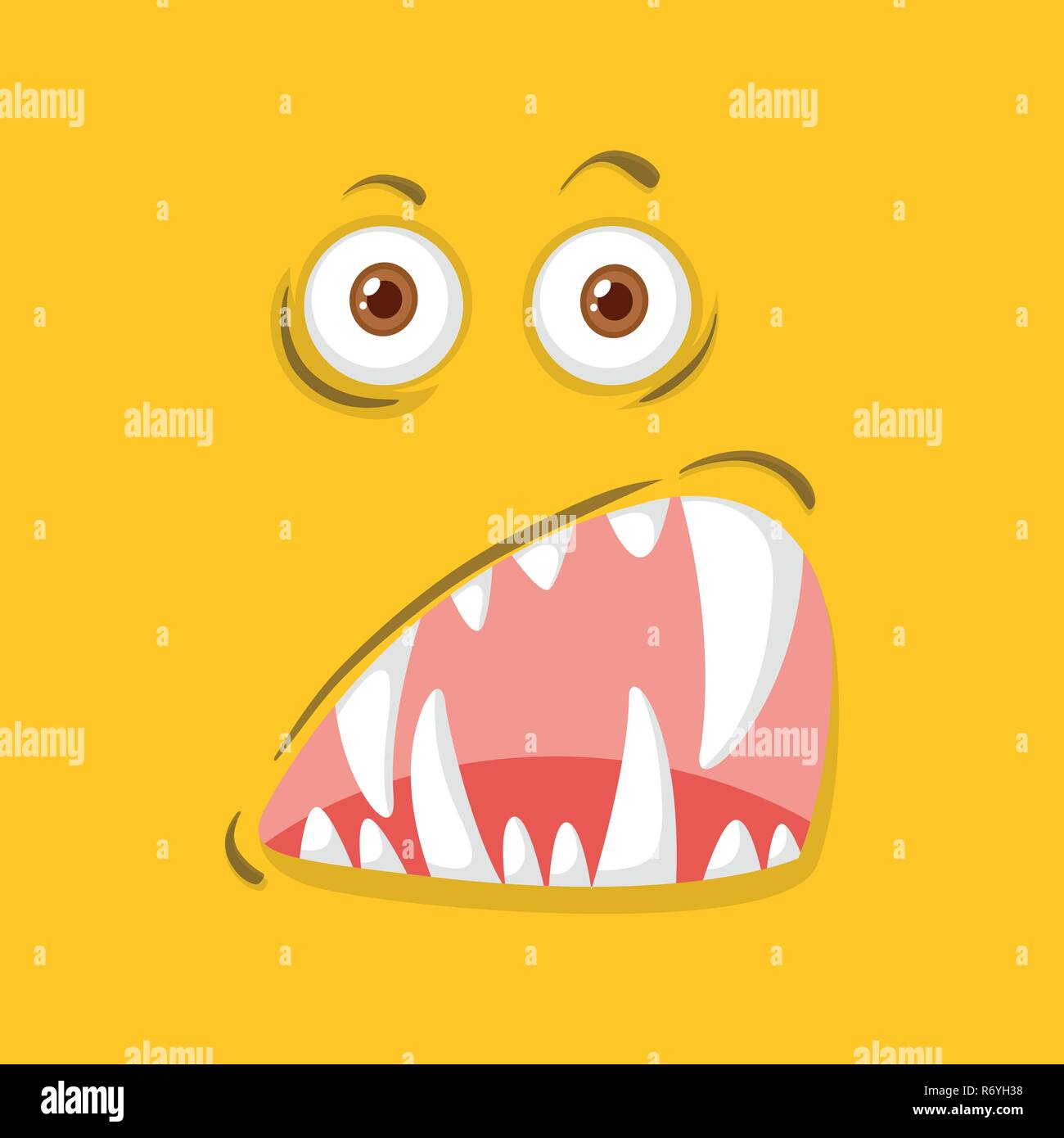 A yellow monster face illustration Stock Vector Image & Art - Alamy