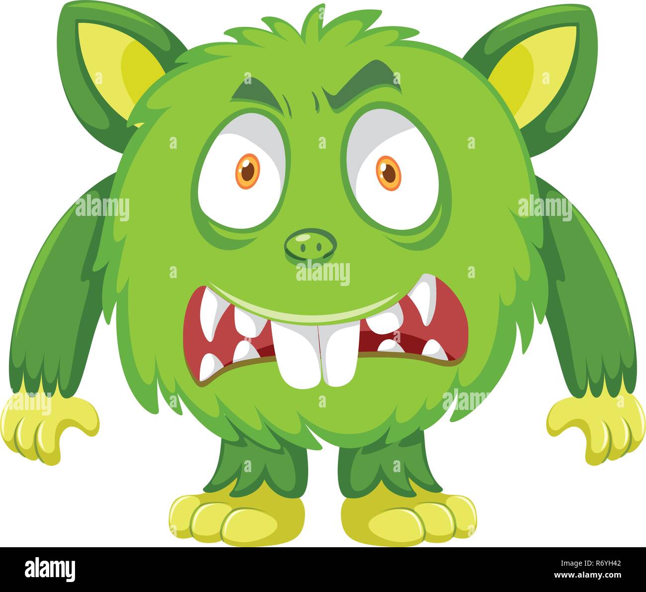 A green monster character illustration Stock Vector Image & Art - Alamy