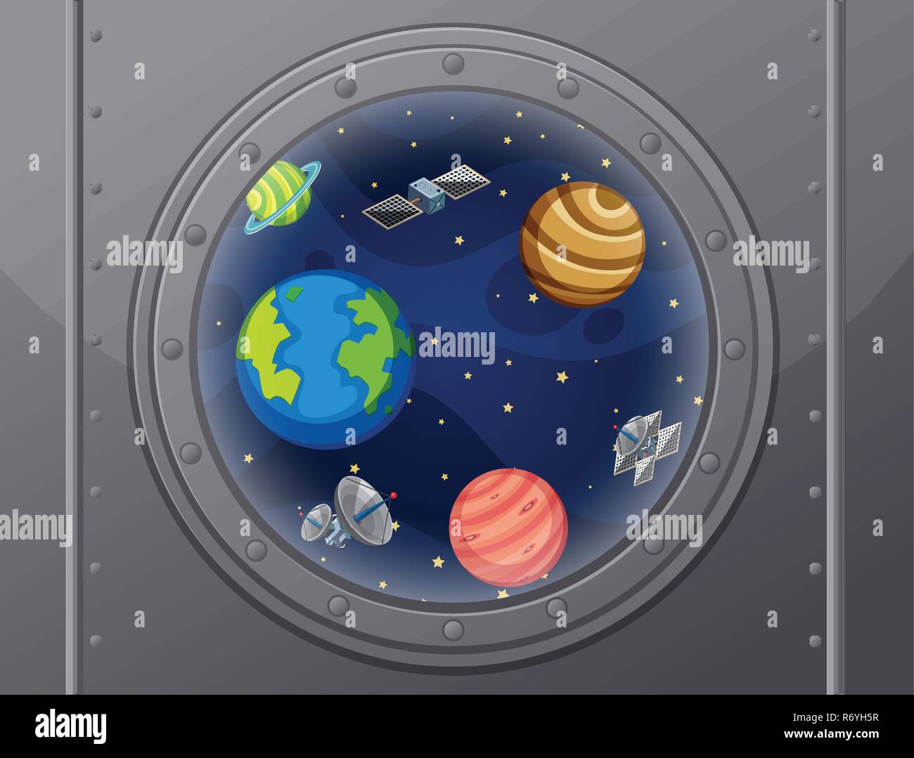 Space view from the ship illustration Stock Vector Image & Art - Alamy