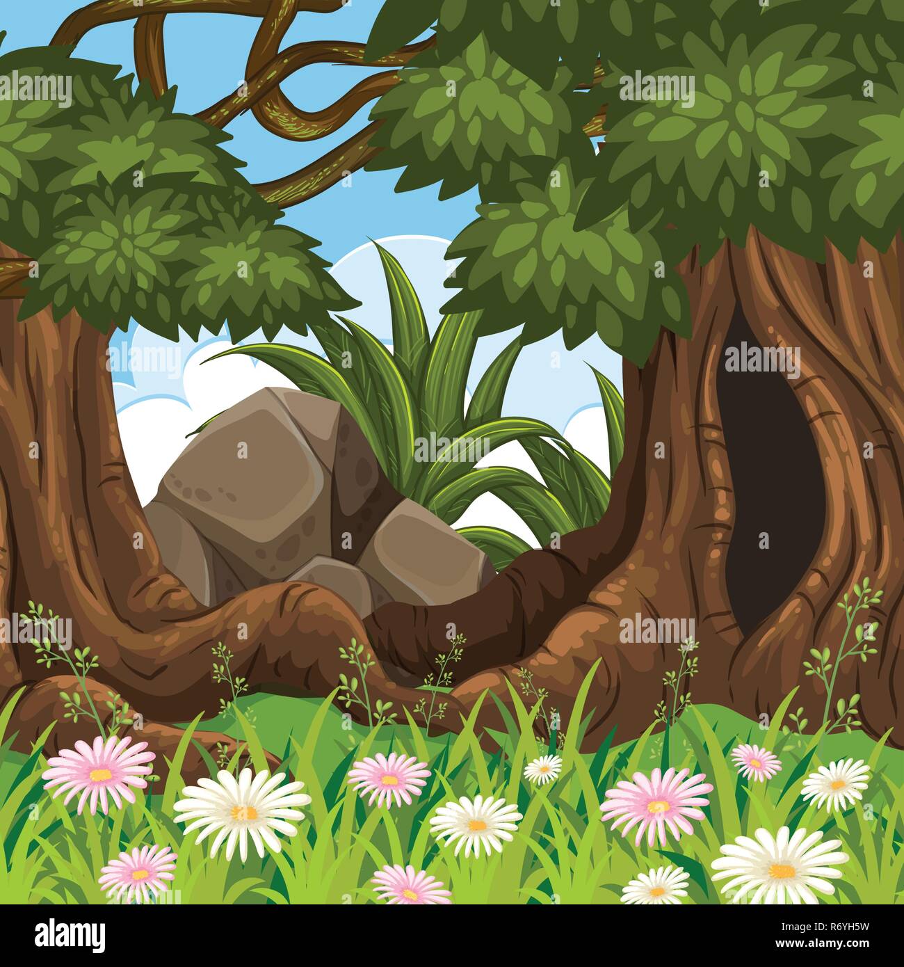 Jungle scape Stock Vector Images - Alamy