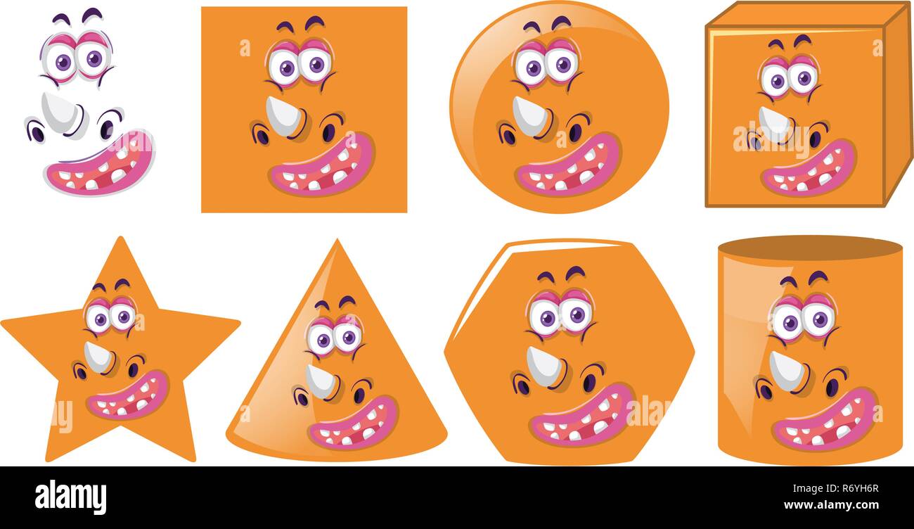 Monster shape on different shape illustration Stock Vector Image & Art ...