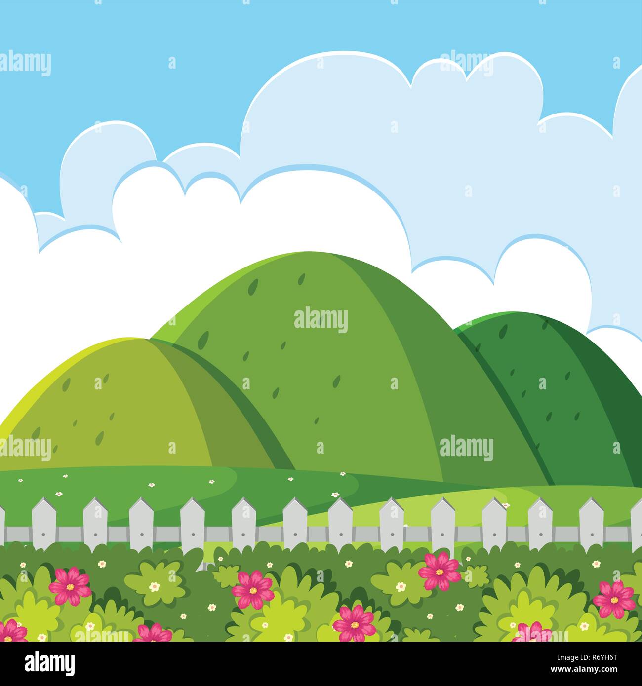 A nature hill landscape illustration Stock Vector Image & Art - Alamy