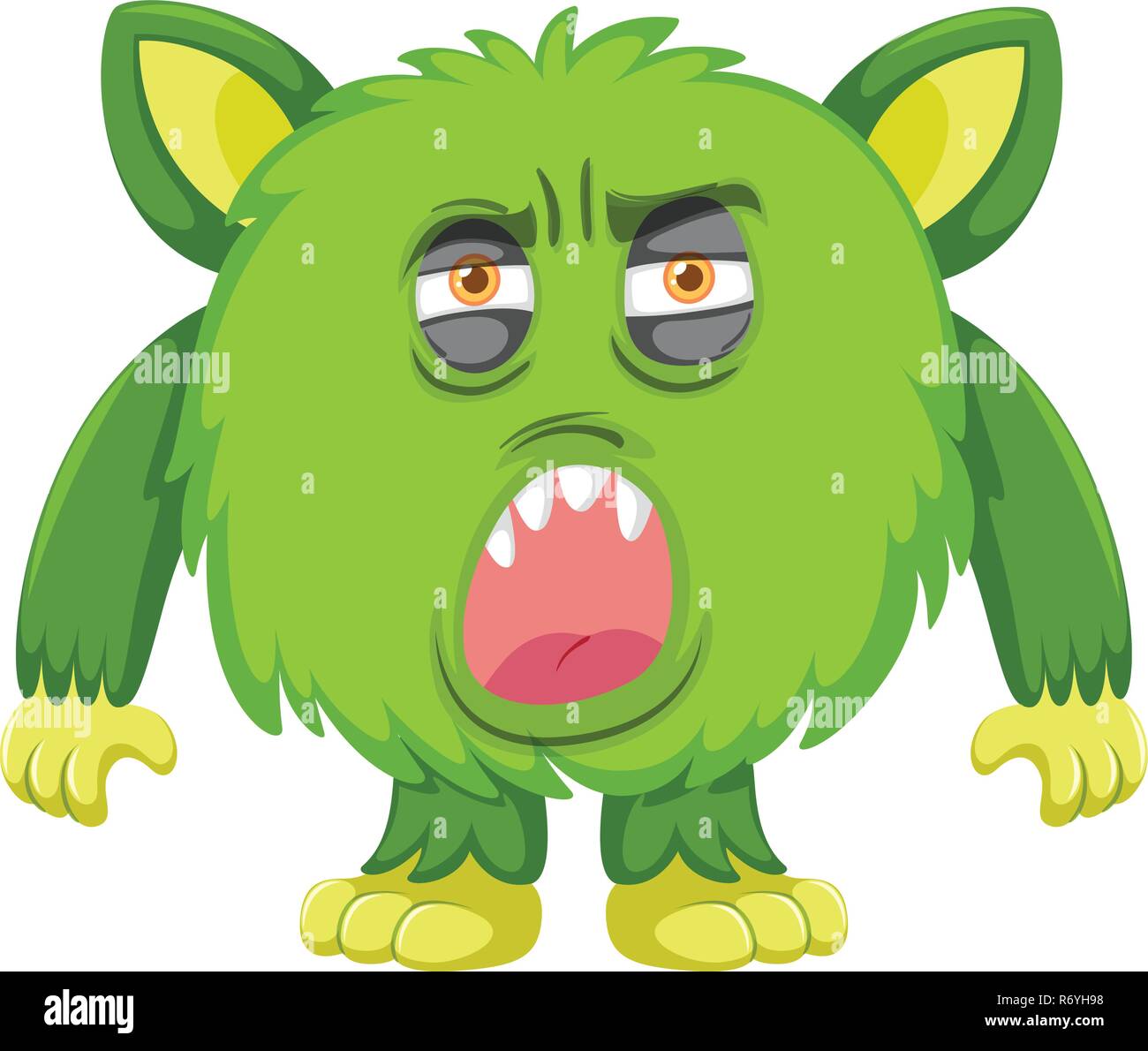 A green monster facial expressiona illustration Stock Vector Image ...