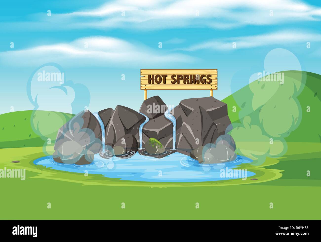 A hot springs in nature illustration Stock Vector Image & Art - Alamy