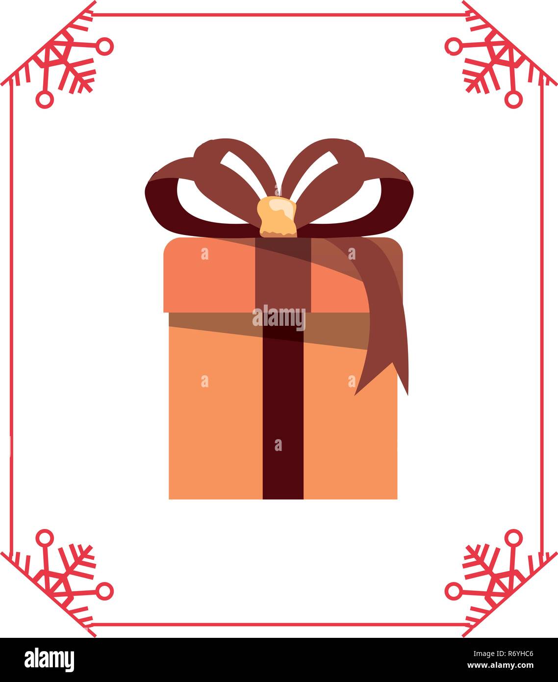 christmas gift box frame decoration vector illustration Stock Vector ...