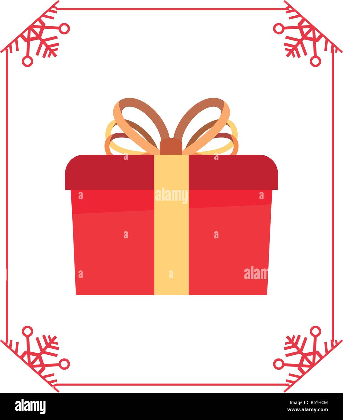 christmas gift box frame decoration vector illustration Stock Vector ...