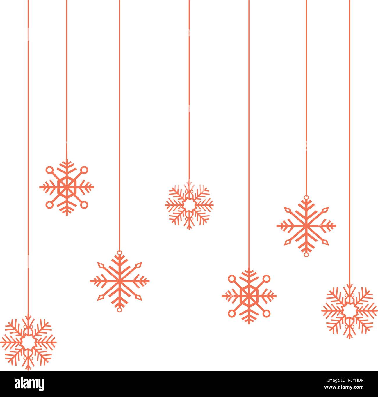 hanging snowflakes ornament christmas decoration vector illustration ...