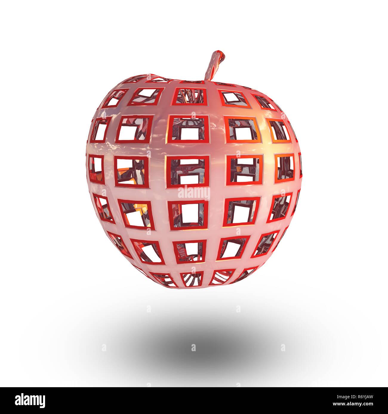 3D rendered Apple. White background Stock Photo - Alamy