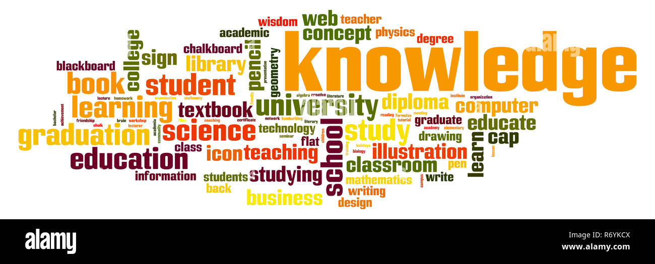 Knowledge word cloud Stock Photo - Alamy