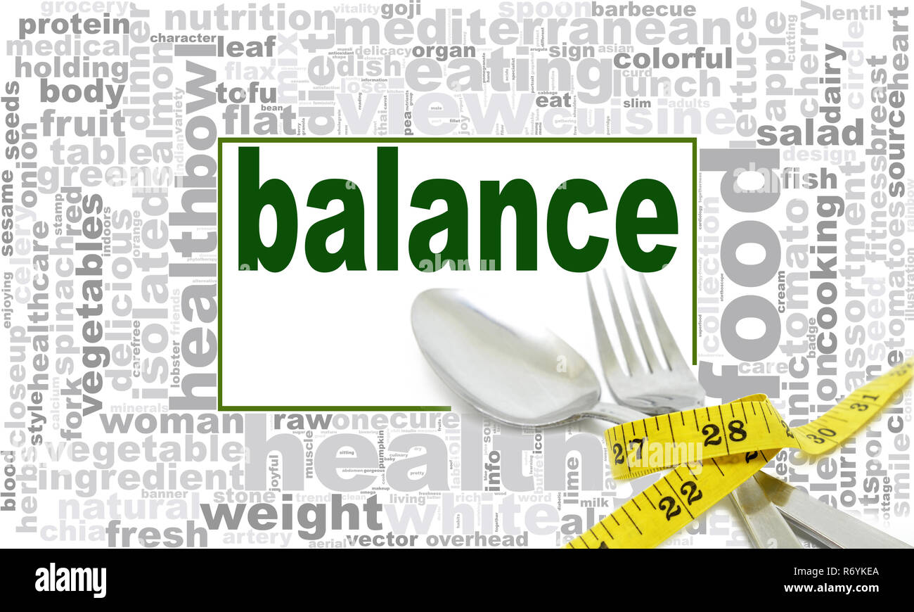 Balance word cloud Stock Photo - Alamy