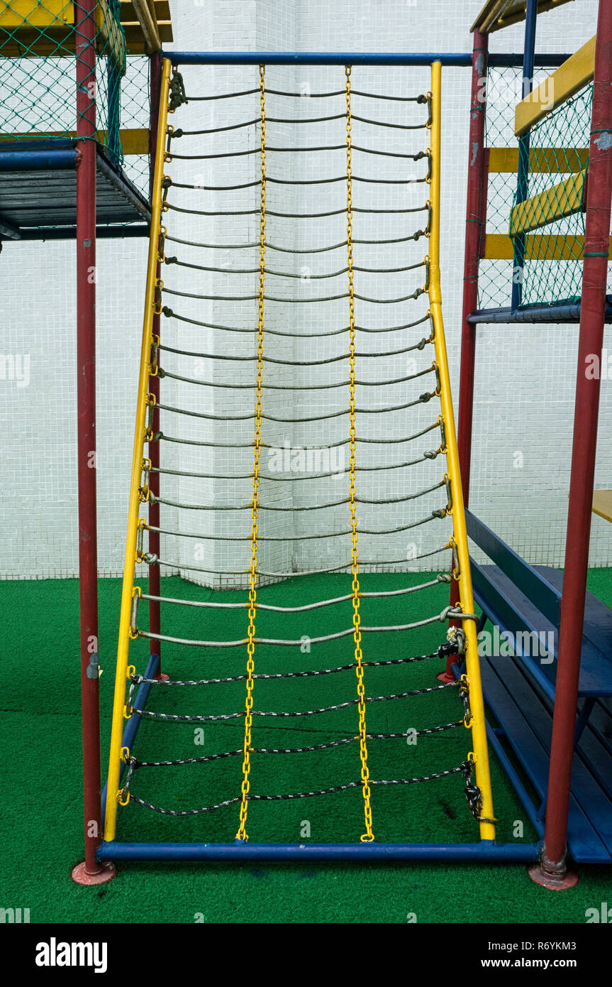 playground rope climb activity park leisure Stock Photo - Alamy