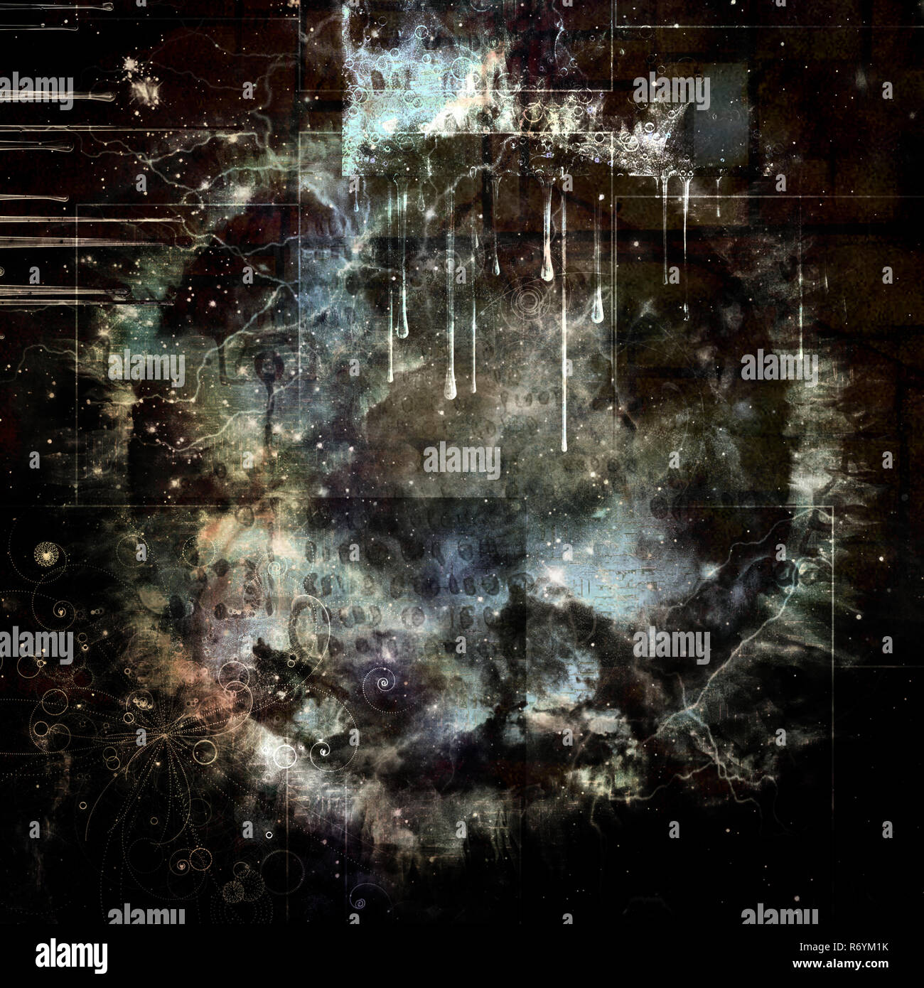 Abstract painting with time portal Stock Photo - Alamy