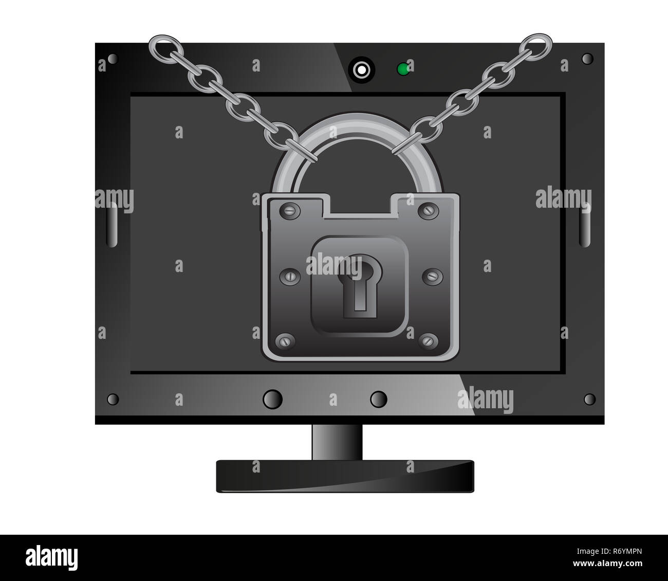Computer on lock Stock Photo - Alamy