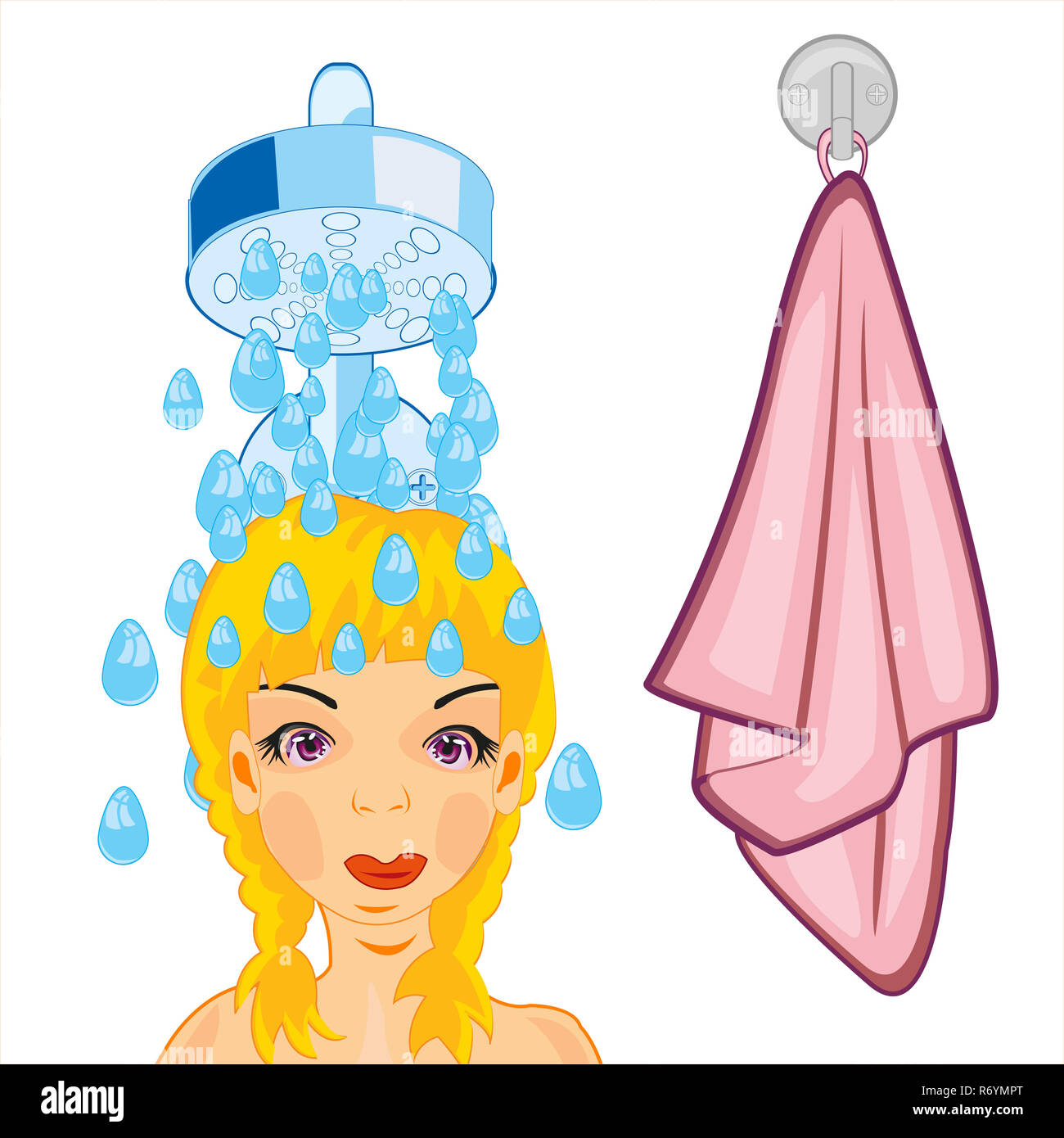 Girl takes shower Stock Photo - Alamy