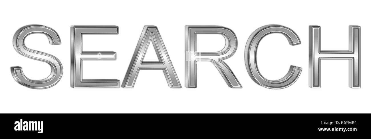 silver Search - 3D illustration Stock Photo - Alamy