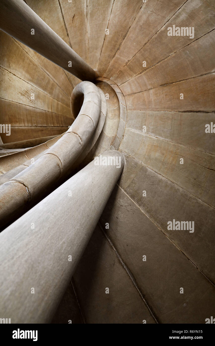 Spiral stone stair in old tower Stock Photo - Alamy