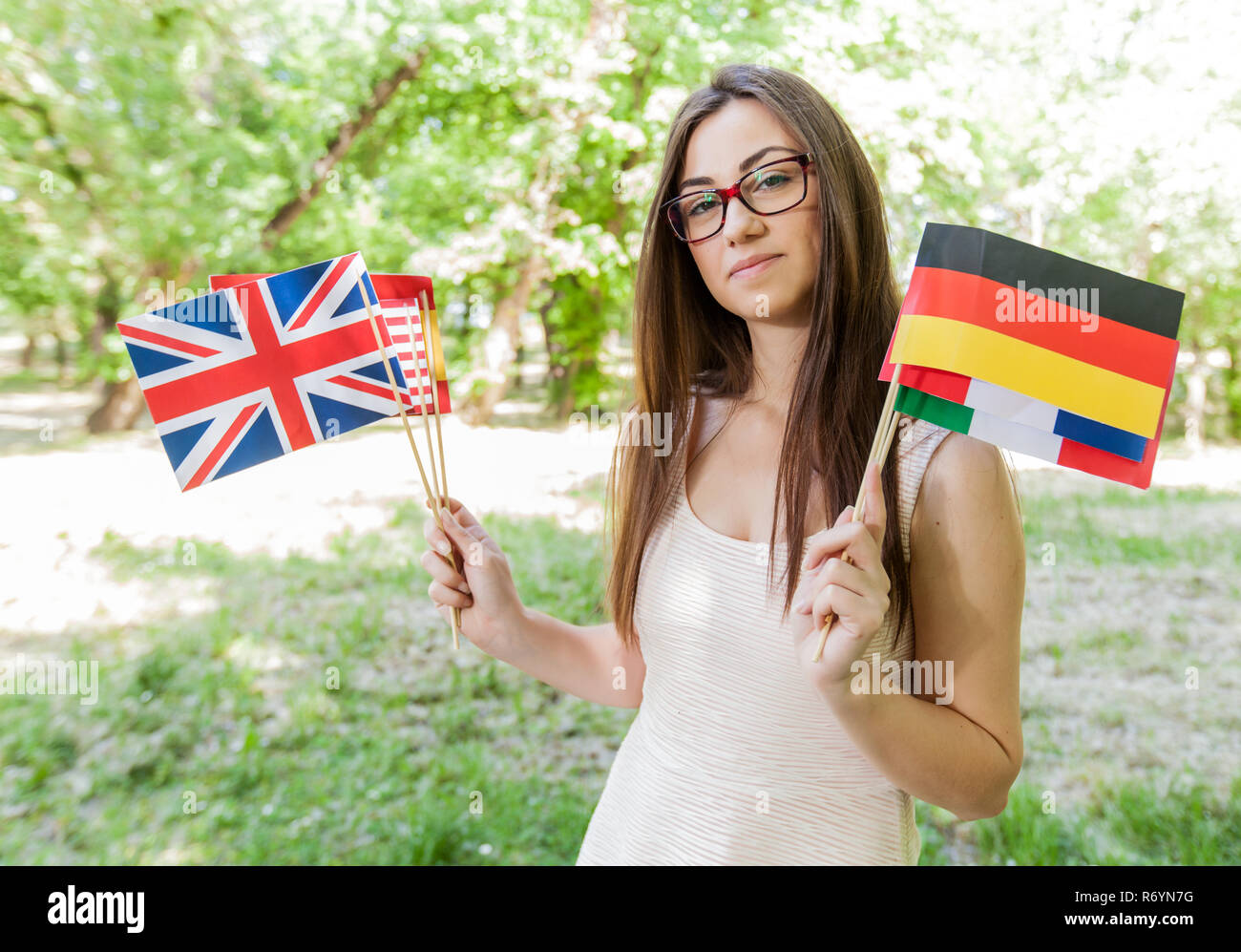 Happy Student Learning Languages Stock Photo - Alamy