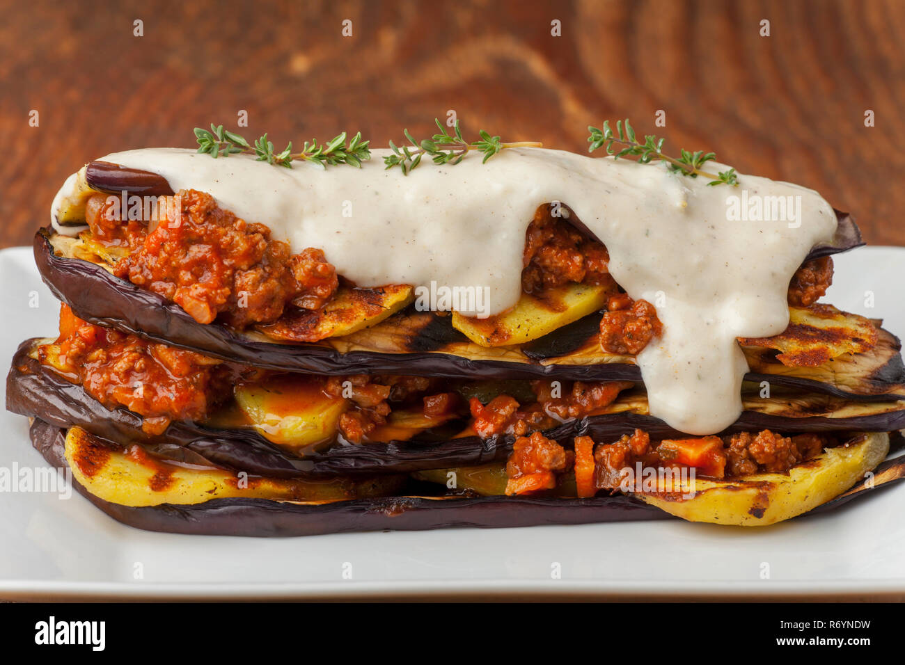 greek moussaka dish Stock Photo - Alamy