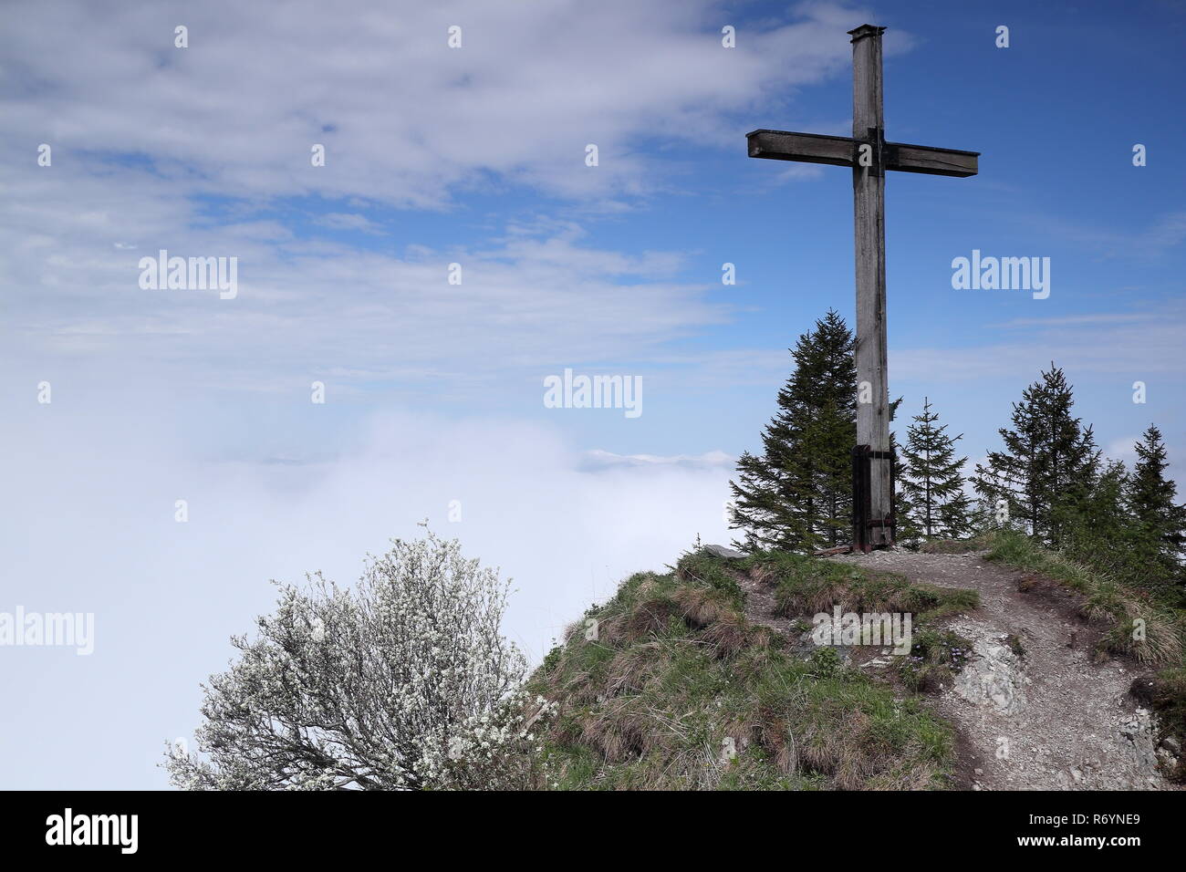 summit cross in spring Stock Photo - Alamy