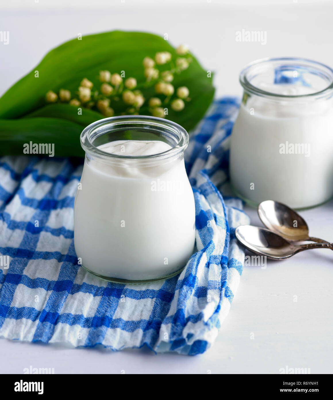 homemade yogurt in a glass jar Stock Photo - Alamy