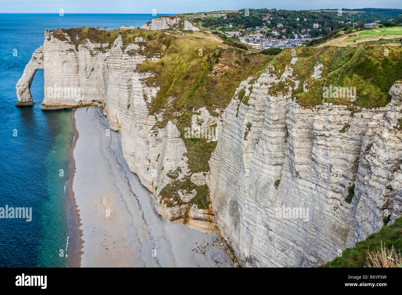 the famous cliffs at etretat in normandy,france Stock Photo - Alamy