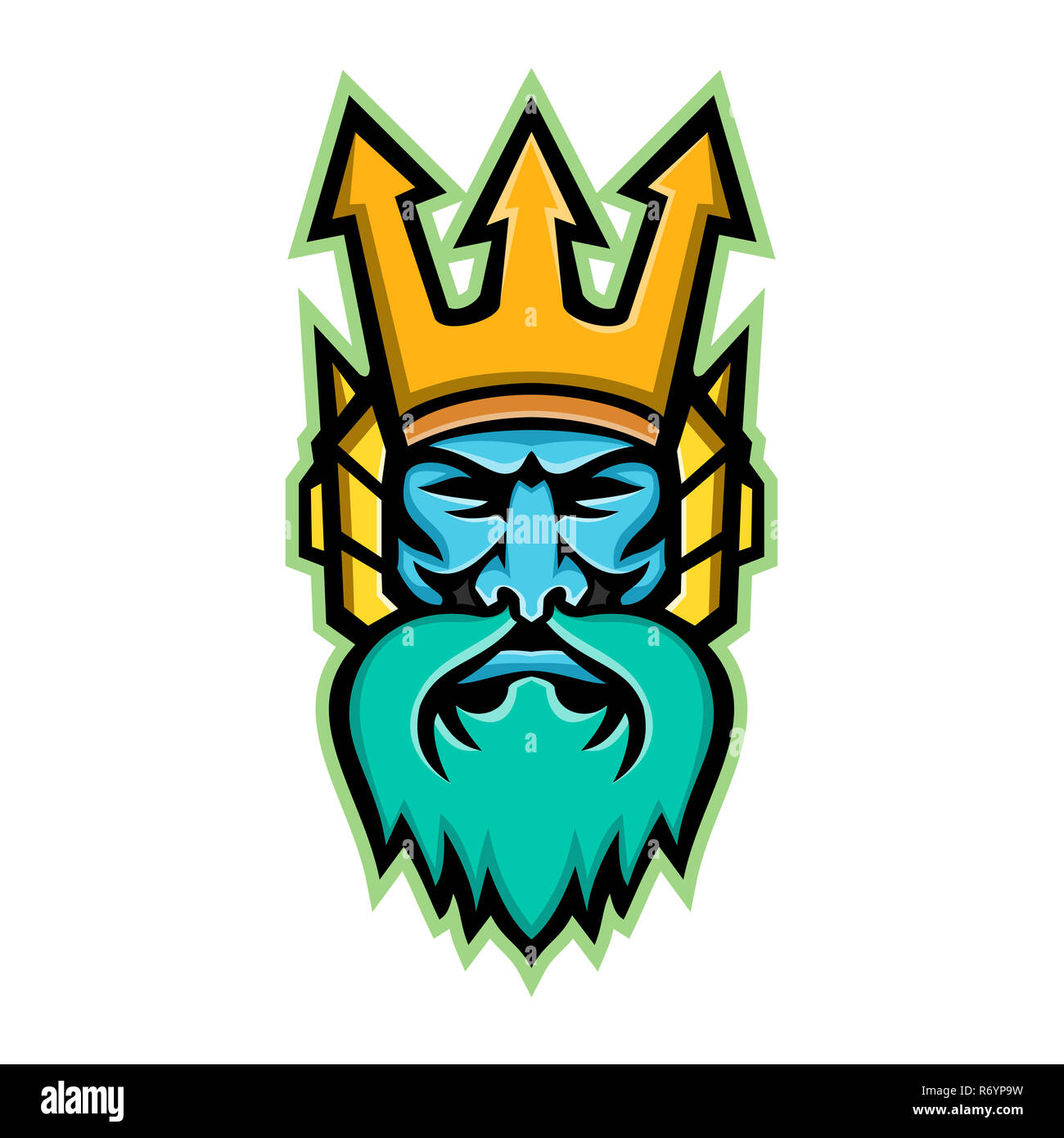 Poseidon Greek God Mascot Stock Photo - Alamy